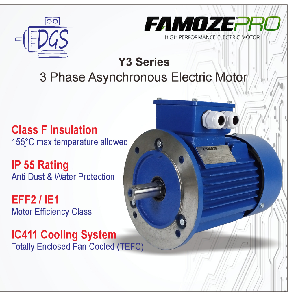 Jual Famoze Pro Dinamo B5 Y3 7.5 HP 5.5 Kw 3 Phase 380V Flange Mounted Electric Motor Penggerak ...