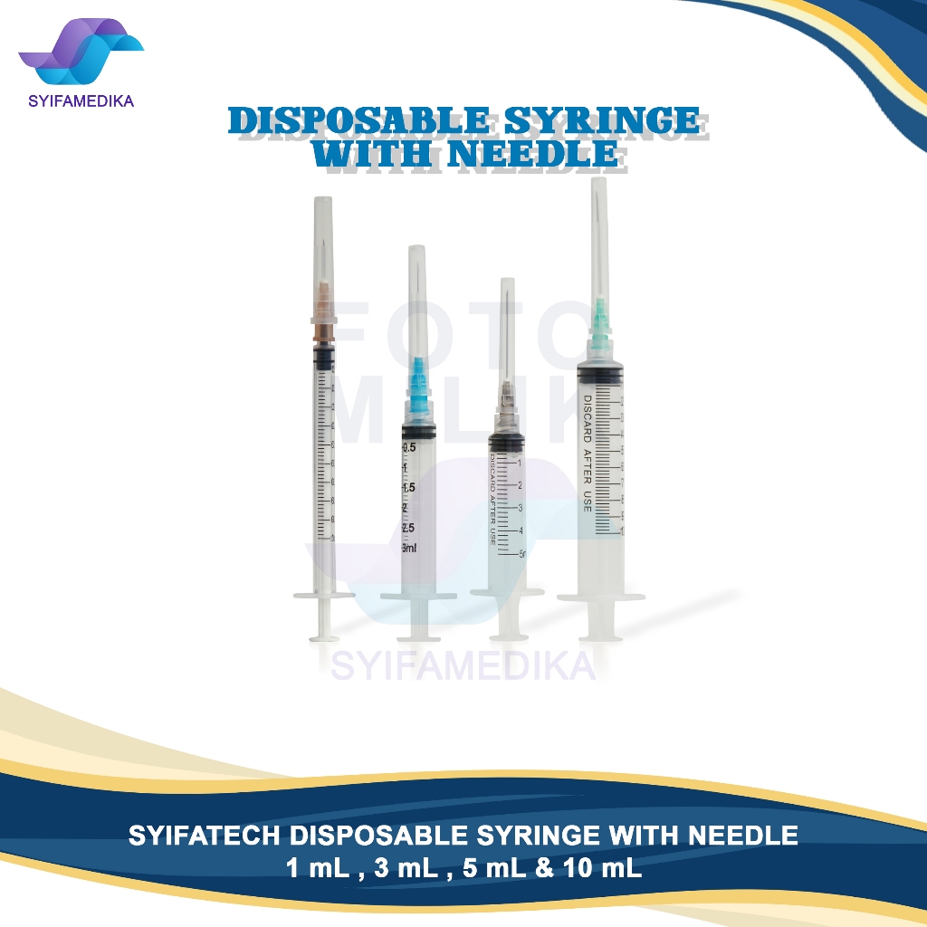 Jual Spuit/Syringe/Jarum Suntik Syifatech Disposable Syringe 1mL | 3mL ...
