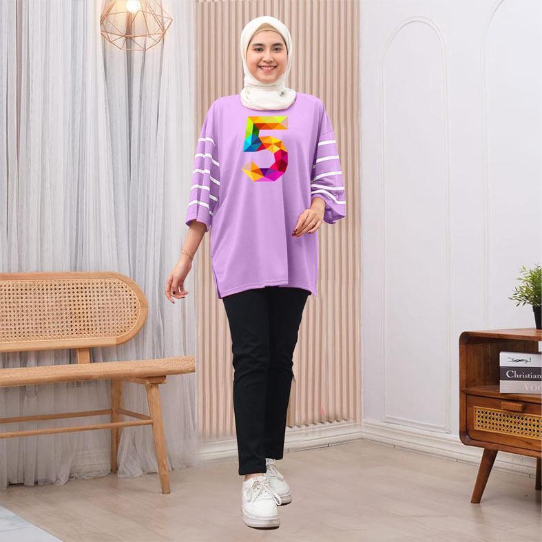 Jual Atasan Oversize Bahan Babyterry Lengan Salur Besar Digital Print ...