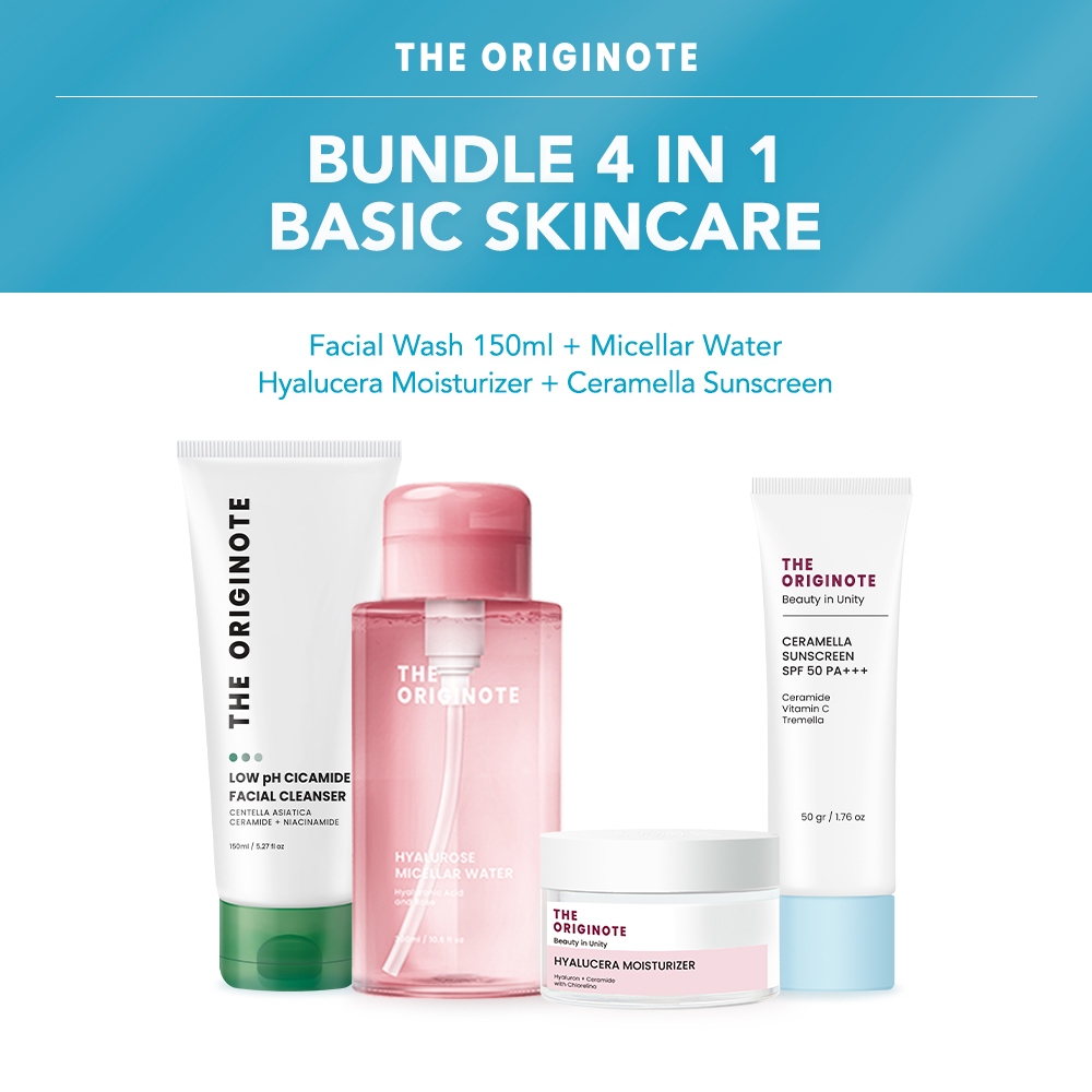 Jual The Originote 4in1 Basic Skincare - Facial Wash Micellar Moisturizer Sunscreen Kit ...