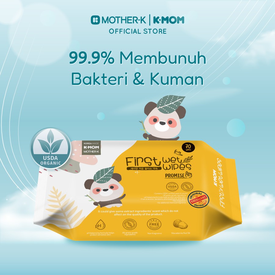 Jual Mother-K K-Mom First Wet Wipes Tissue - Tisu Basah - Tissue Basah ...