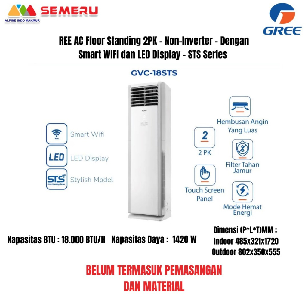 Jual GREE AC Floor Standing - Non-Inverter - Dengan Smart WIFI dan LED ...
