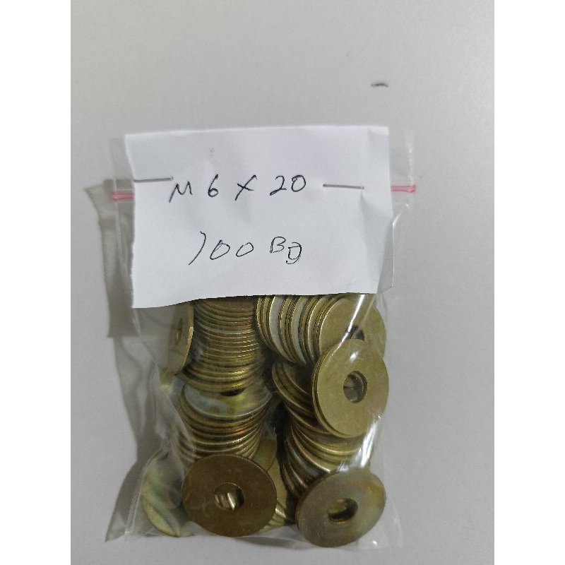 Jual RING PLAT M6 WASHER PLATE 6 x 20 kuning isi 25 PCS & 50 Pcs & 100 ...