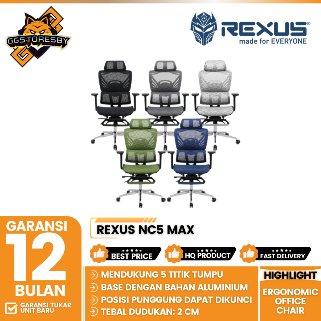 Jual Rexus Nc5 Max Ergonomic Office Chair | Shopee Indonesia