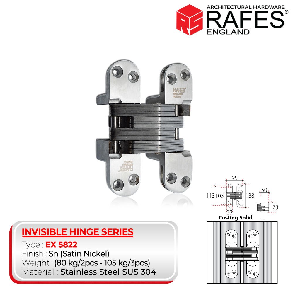 Jual Concealed Hinges / Engsel Tanam RAFES England Stainless Steel SUS ...
