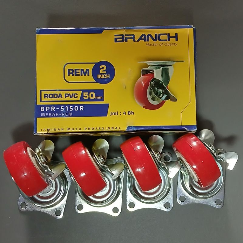 Jual TYR Set 4 Roda etalase REM PVC 2 Inci Tipe Hidup Merah BRANCH ...