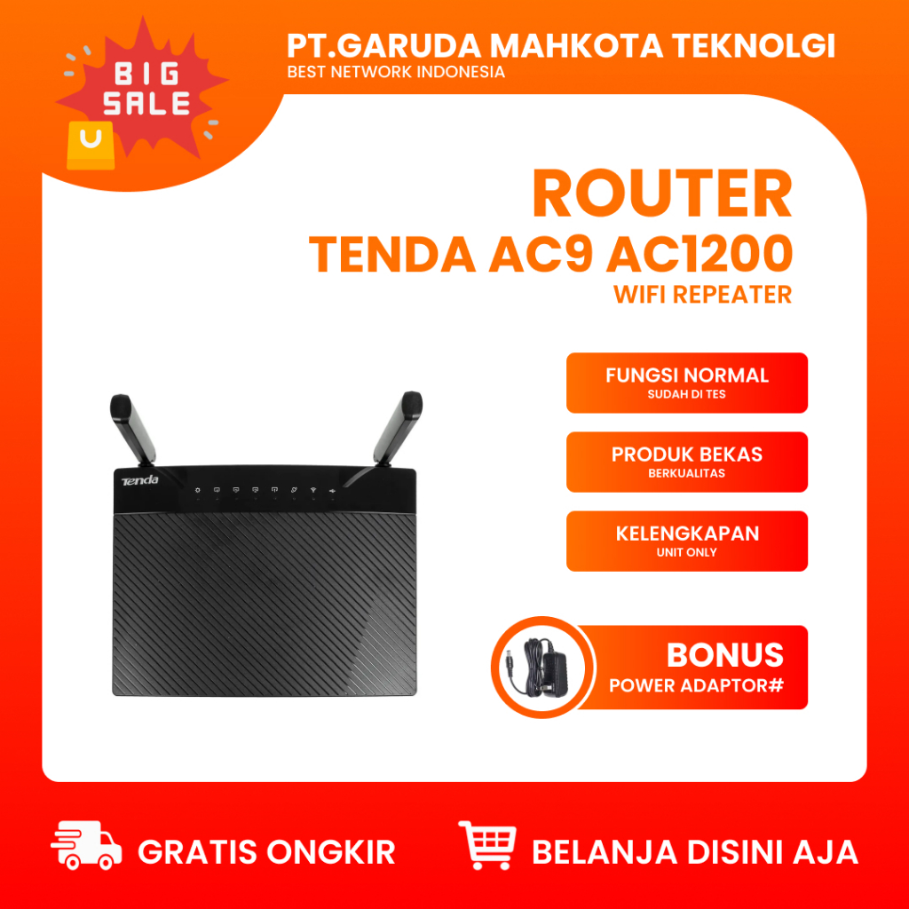 Jual Router Tenda AC9 AC1200 Dual Band Wireless Wifi Extender Second | Shopee Indonesia