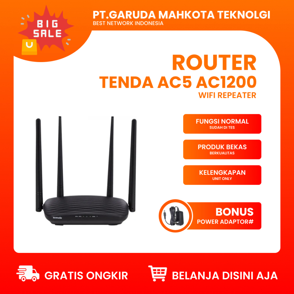 Jual Router Tenda AC5 AC1200 Dual Band Wireless Wifi Extender Second ...
