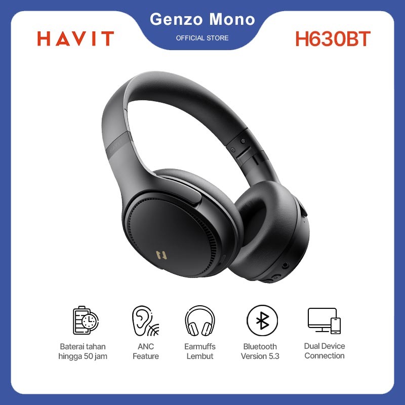 Jual Havit H630BT PRO ANC Wireless Headphones Crystal Clear Calls Dual Device Connection Over ...