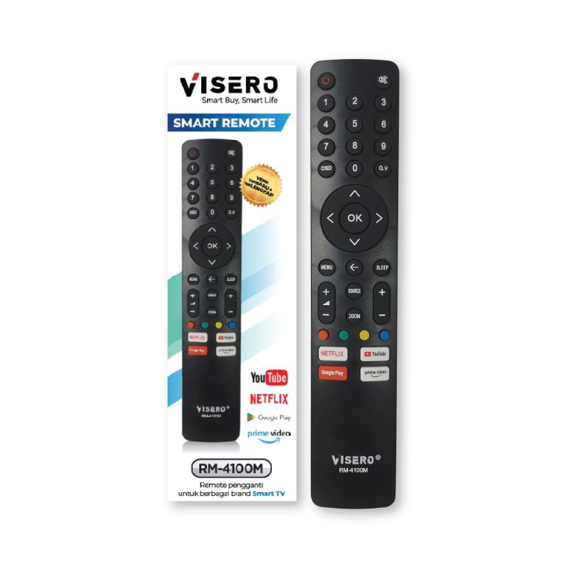 Jual VISERO RM-4100M REMOTE TV MULTI LED/ LCD SMART YOUTUBE NETFLIX ...