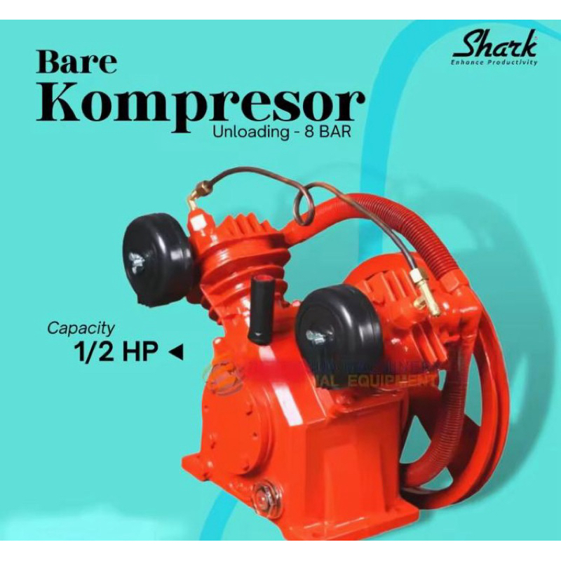 Jual Shark Bare Air Compressor 0.5 1/2 HP Kepala Kompresor Head pump ...
