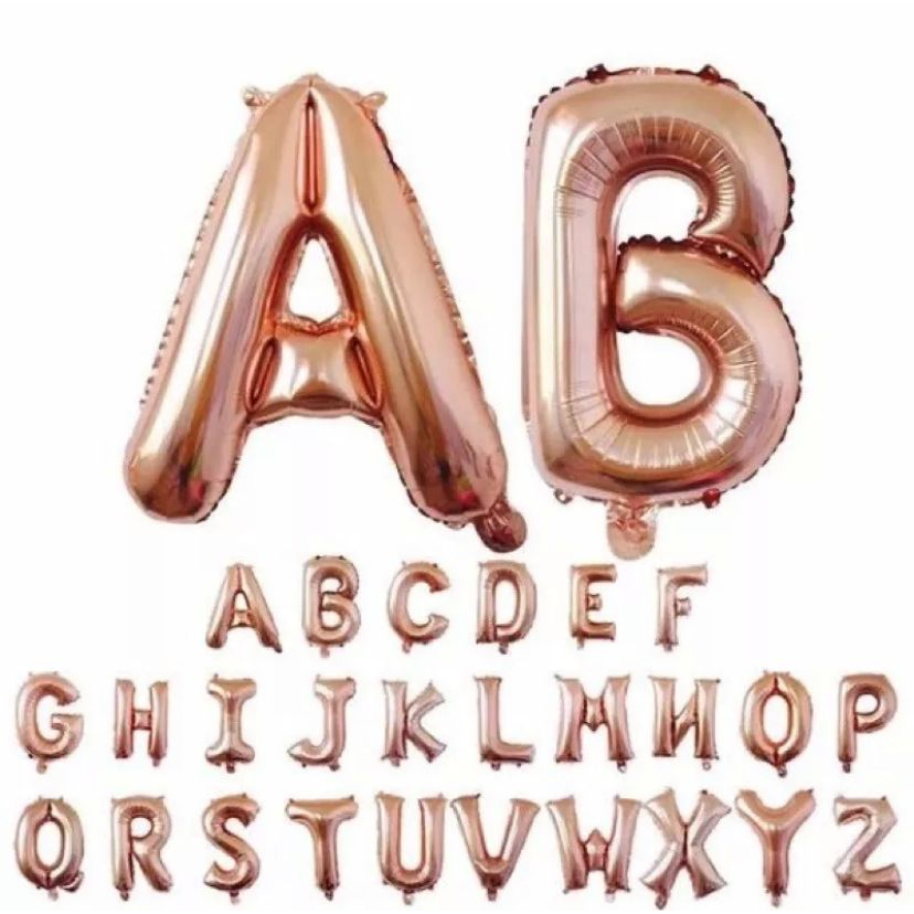 Jual HLC - (1pcs) Balon Huruf Rose Gold / Balon Foil uk 40 cm / Balon ...