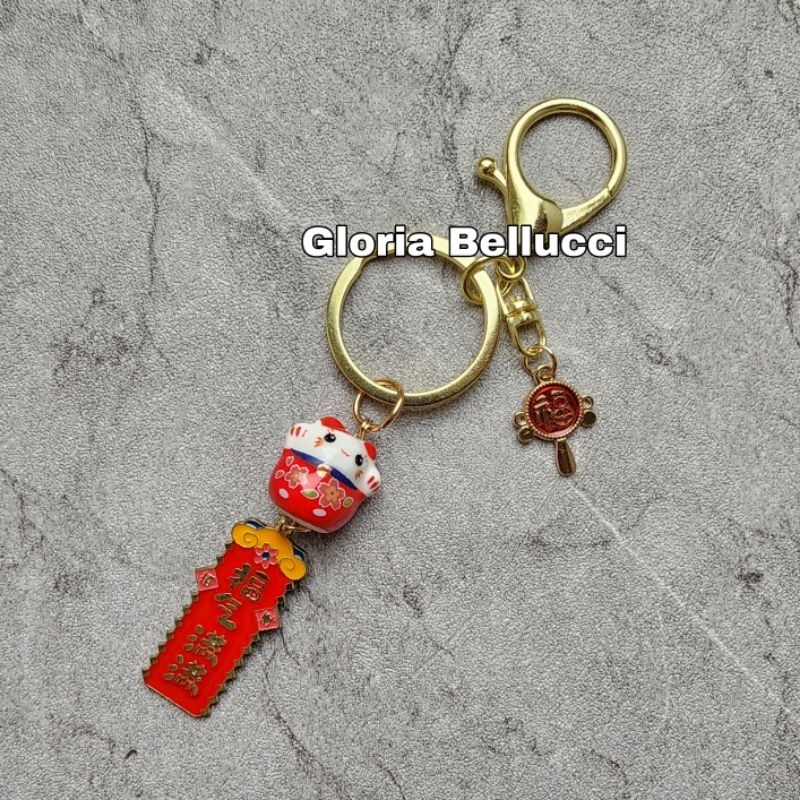 Jual gantungan kunci geisha jepang souvenir keychain maneki neko japan ...
