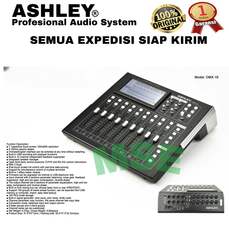 Jual MIXER DIGITAL ASHLEY 16 CHANNEL DMX-16 DMX16 DMX 16 ORIGINAL GARANSI RESMI ASHLEY | Shopee ...