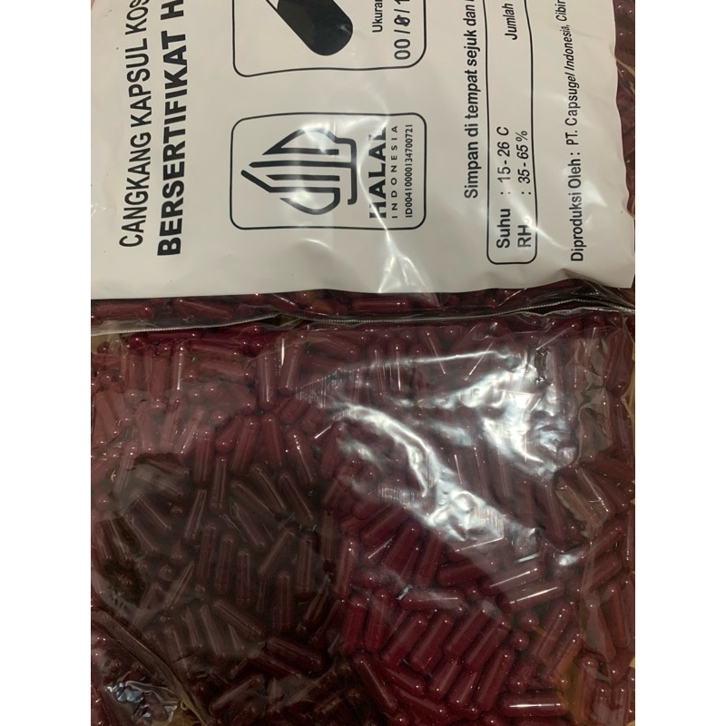 Jual cangkang kapsul kosong no:0 maroon maroon kapsulindo dan capsulgel ...