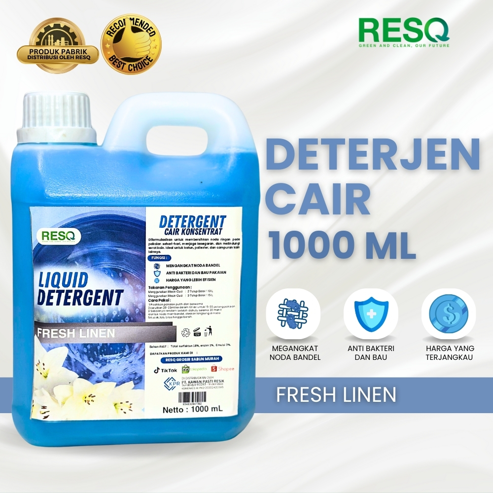 Jual Deterjen Cair Laundry Liquid Detergent Konsentrat 1 Liter BERAT ...