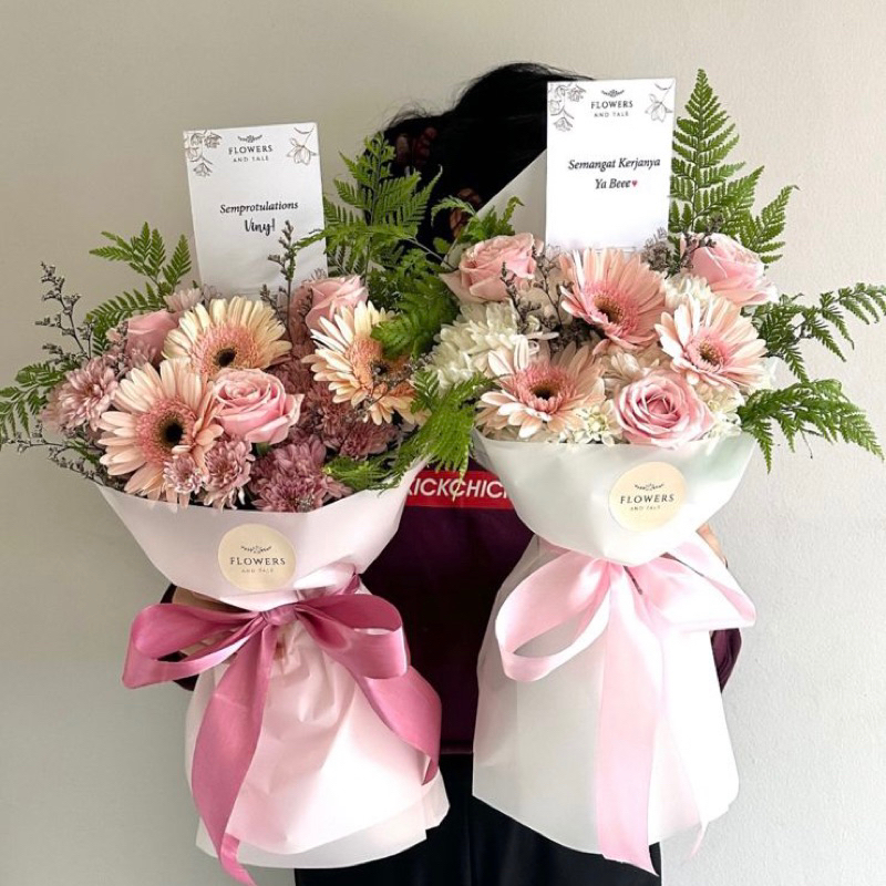Jual BUKET BUNGA UNTUK CEWEK - MIX FRESH FLOWER BOUQUET SIMPLE WRAP ...
