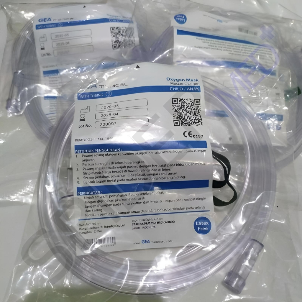 Jual GEA Masker Oksigen Anak Dewasa Oxygen Mask Adult Child M L XL Alat ...