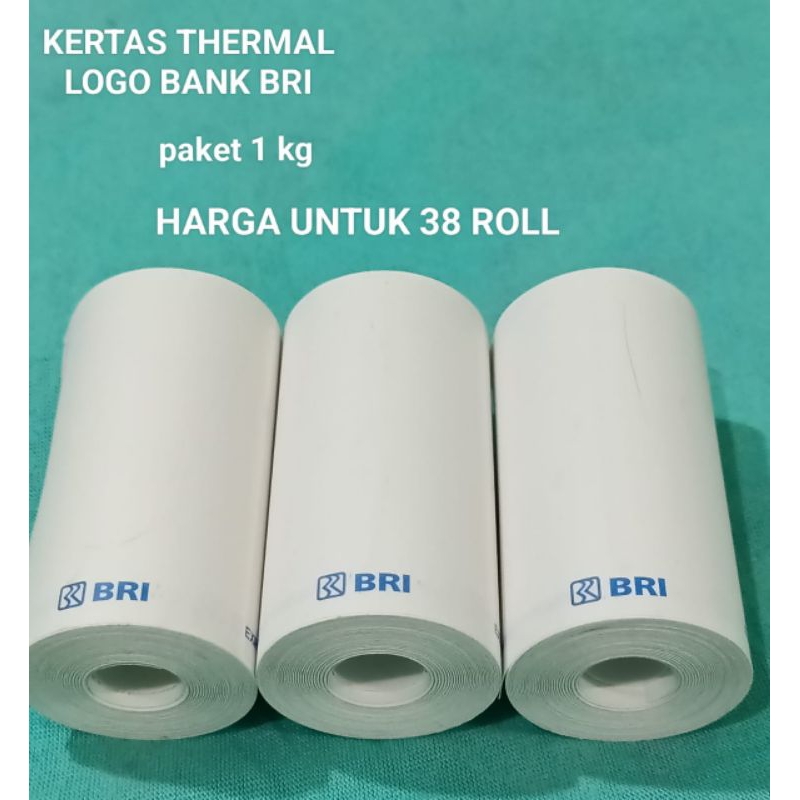 Jual ( 38 ROLL ) KERTAS THERMAL LOGO BANK BRI UKURAN 57X30/58X30 ...