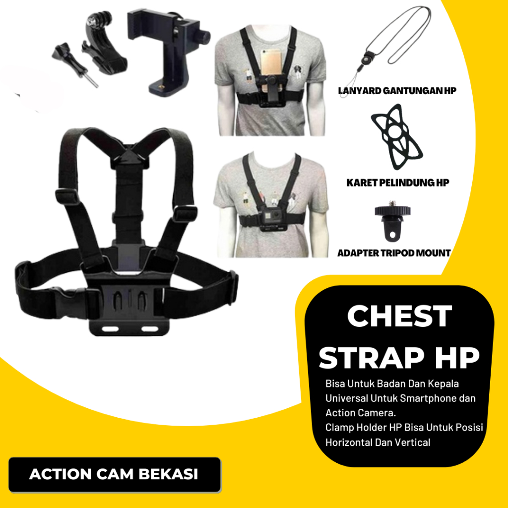 Jual Chest Strap Tali Dada Handphone & Mount Kamera Body Belt Holder HP ...