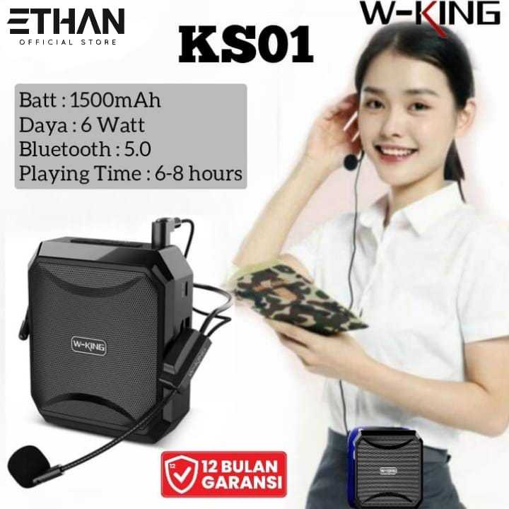 Jual Speaker Pinggang Megaphone Mic Clip On Pengeras Suara WKING KS01 Kabel Seminar Guru Tour ...