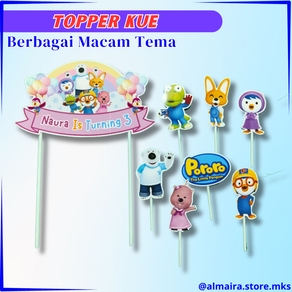 Jual Topper Kue Custom Request Tema dan Karakter dan Tulis Nama ...