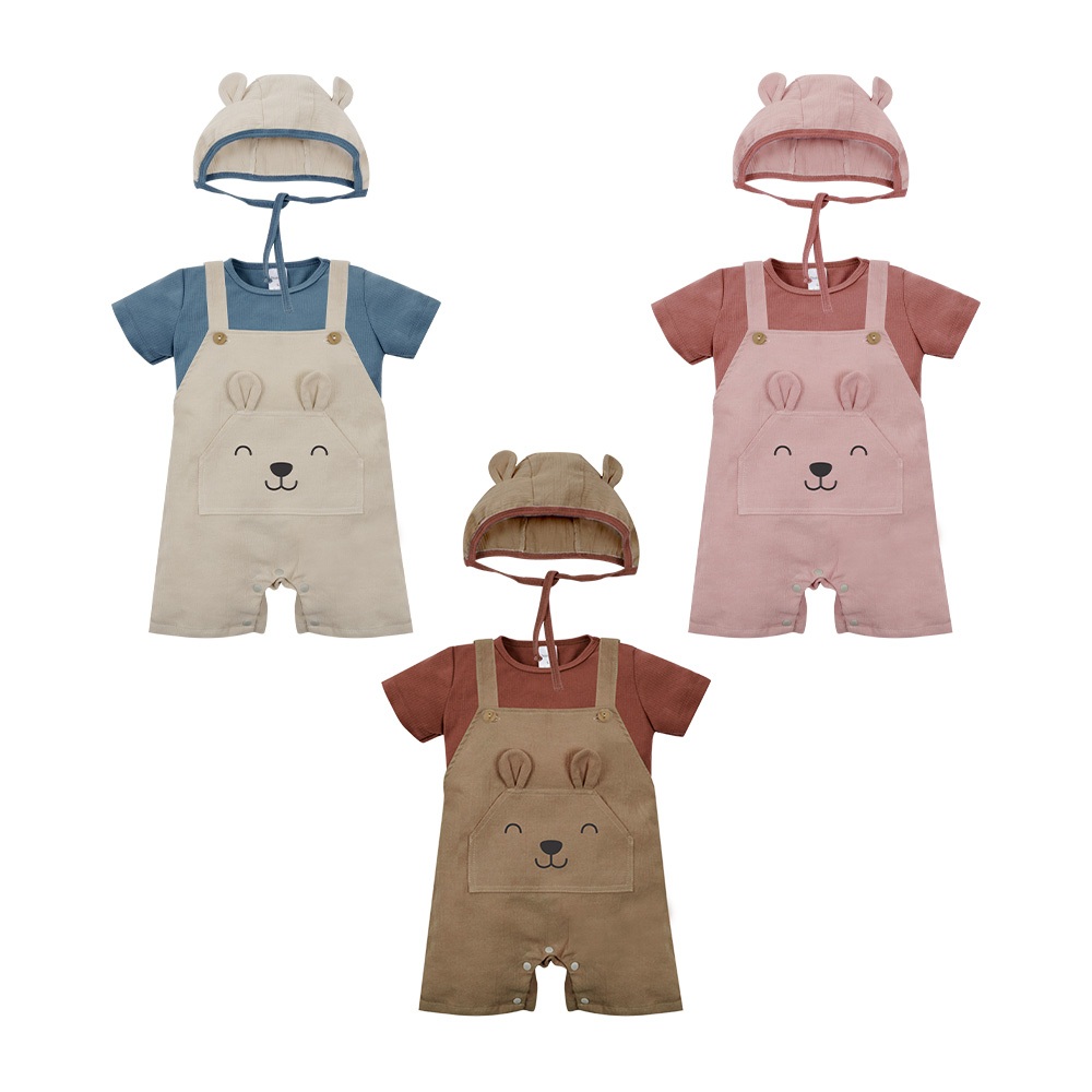 Jual DIALOGUE BABY APPAREL London Overall Set Bonnet | Shopee Indonesia