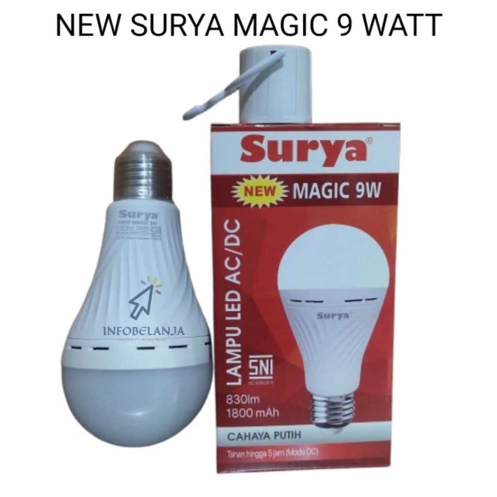 Jual Lampu Bohlam New Magic LED 9 watt emergency Surya AC DC Auto On ...
