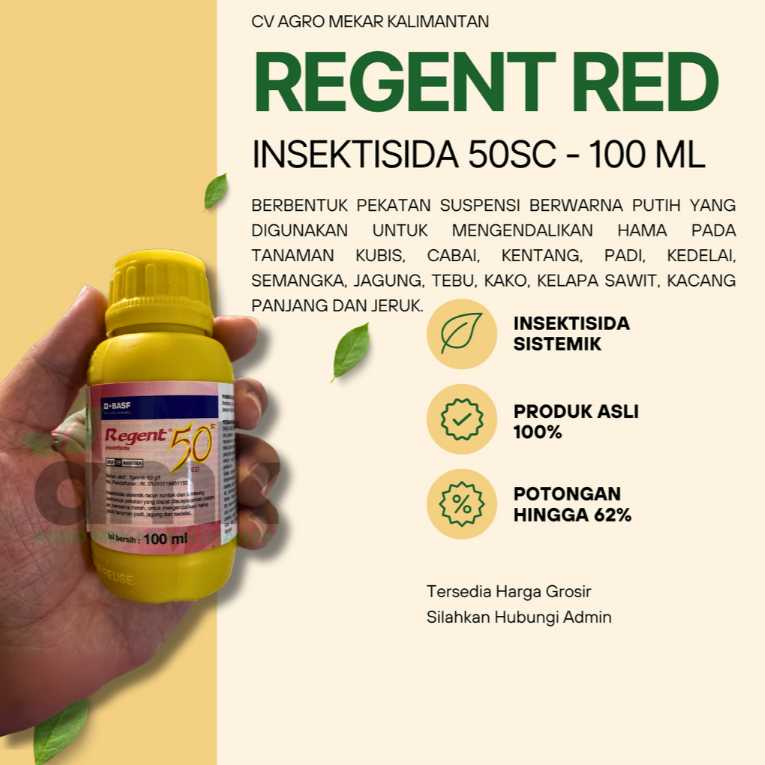 Jual Regent Red 50SC Insektisida Sistemik + ZPT Obat Hama Serangga 100 ...