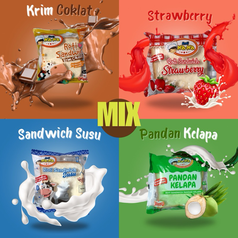 Jual Roti Nana Sandwich All Varian (Bundlings 20 Pcs) Roti Kemasan ...