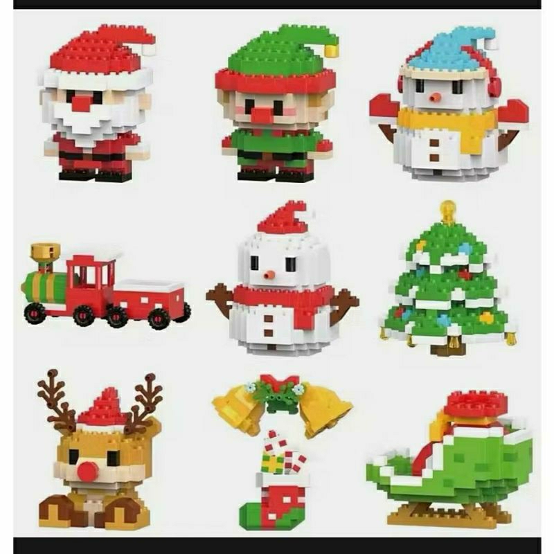 Jual MJ Lego Nano Block Christmas series mainan Brick DIY mainan ...