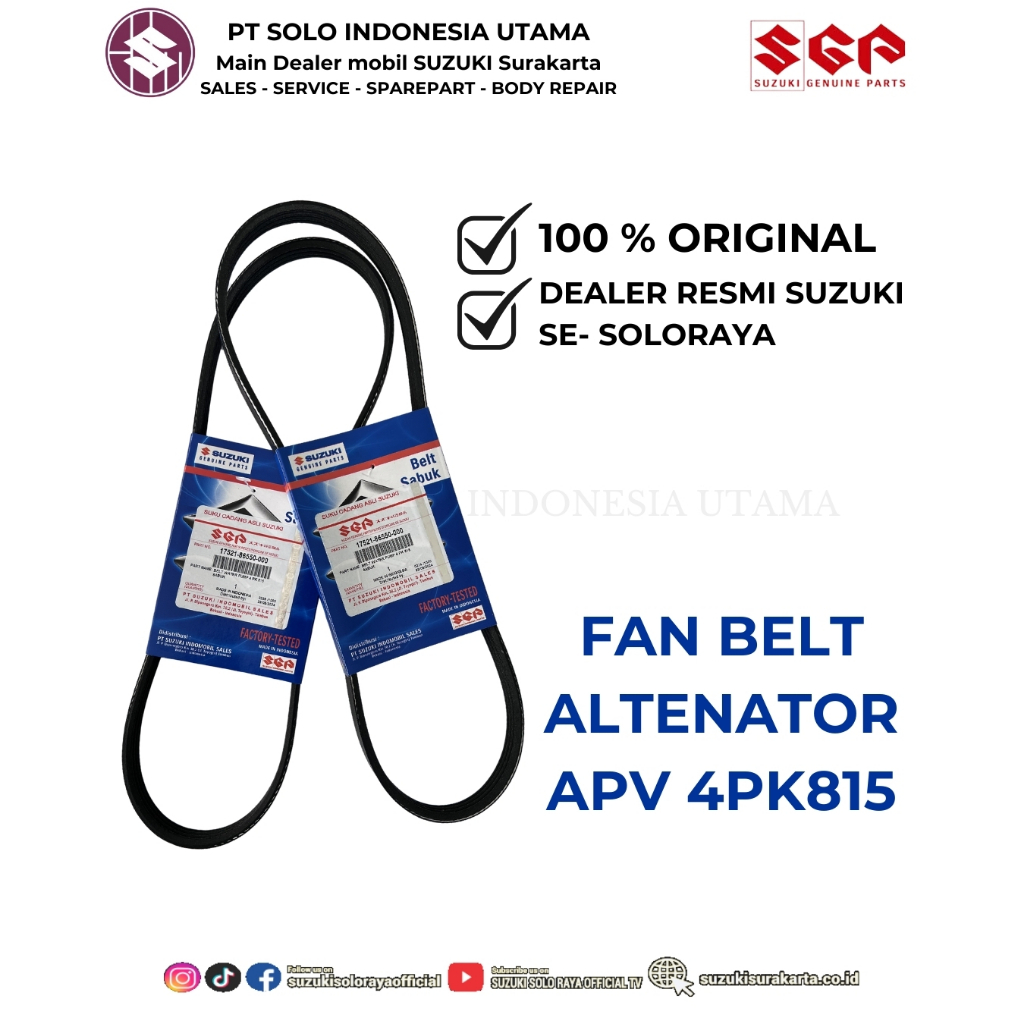 Jual V-Belt Van Belt Tali Alternator APV Arena Futura Injeksi 4PK 815 Original SGP | Shopee ...