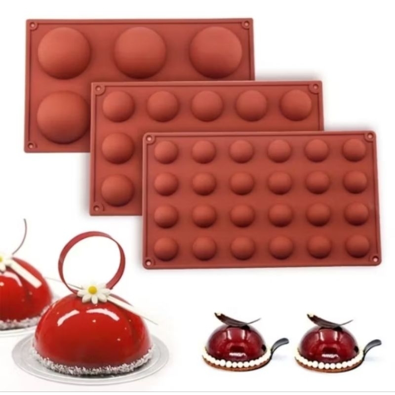 Jual Cetakan kue dome silikon silicon dome 6 hole dan 24hole | Shopee ...