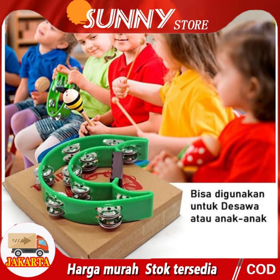 Jual Alat Musik Tamborin Tambourine Double Ring Kecrekan Tambourine ...