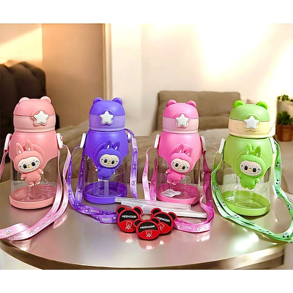 Jual BOTOL KUPING LABUBU 3280 / BOTOL ANAK LUCU MOTIF LABUBU ADA TALI ...