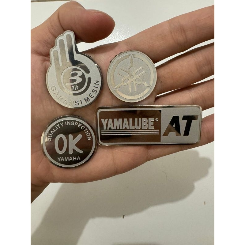 Jual EMBLEM STAINLESS LOGO YAMAHA OK YAMALUBE GARANSI HARAGA 1PCS/1BIJI ...
