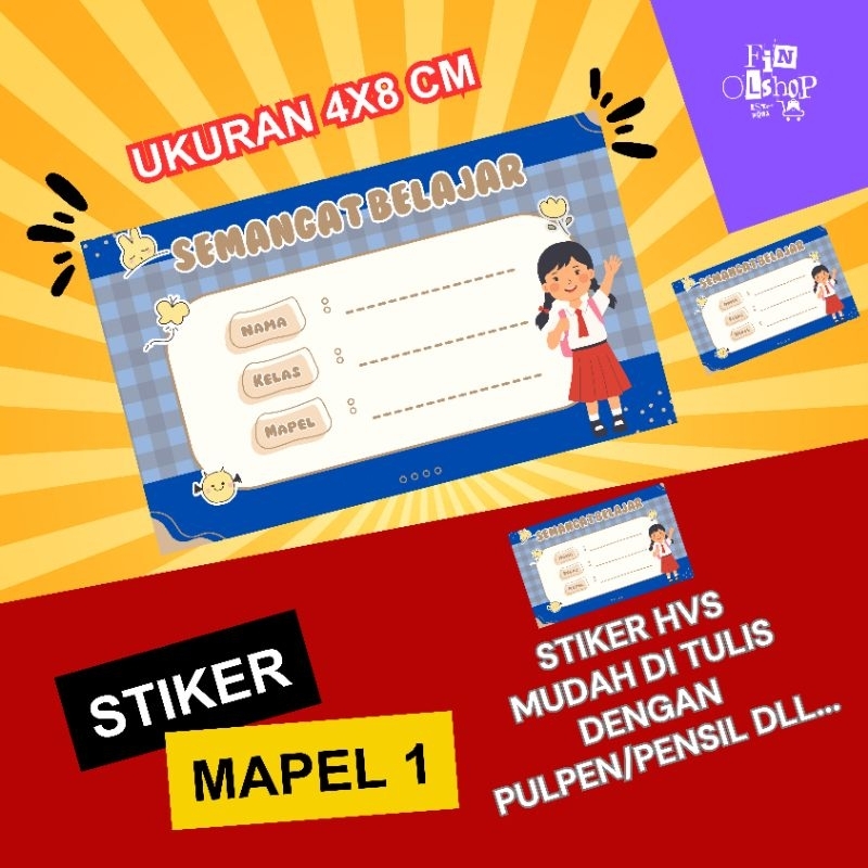 Jual Label Buku Pelajaran Sekolah - Stiker Mata Pelajaran | Shopee ...