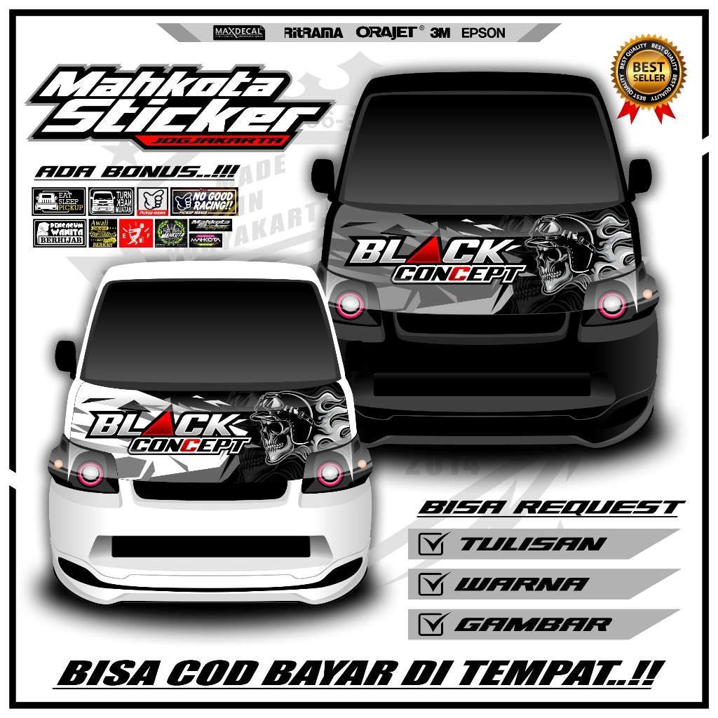 Jual STIKER DECAL KABIN GRANMAX,LUXIO,APV,NEW CARRY,CARRY FUTURA,L300 ...