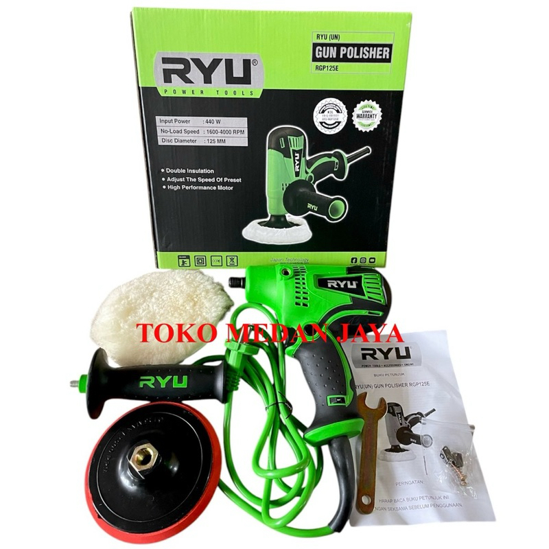 Jual RYU MESIN POLES POLIS POLISER MOBIL MODEL TEMPEL VELCRO WOOL 5”INCH (RGP 125 E) / 7”INCH ...