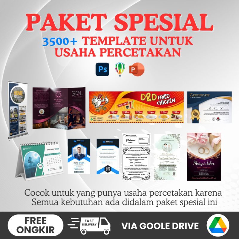 Jual ( Paket Usaha )Template Desain Untuk Percetakan & Bonus Apk Untuk ...