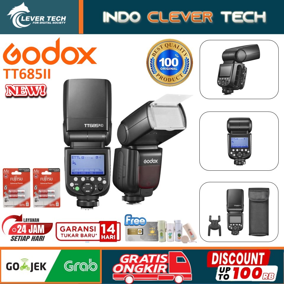 Jual Godox TT685 II Flash for Cameras / Godox TT685II - SONY CANON ...