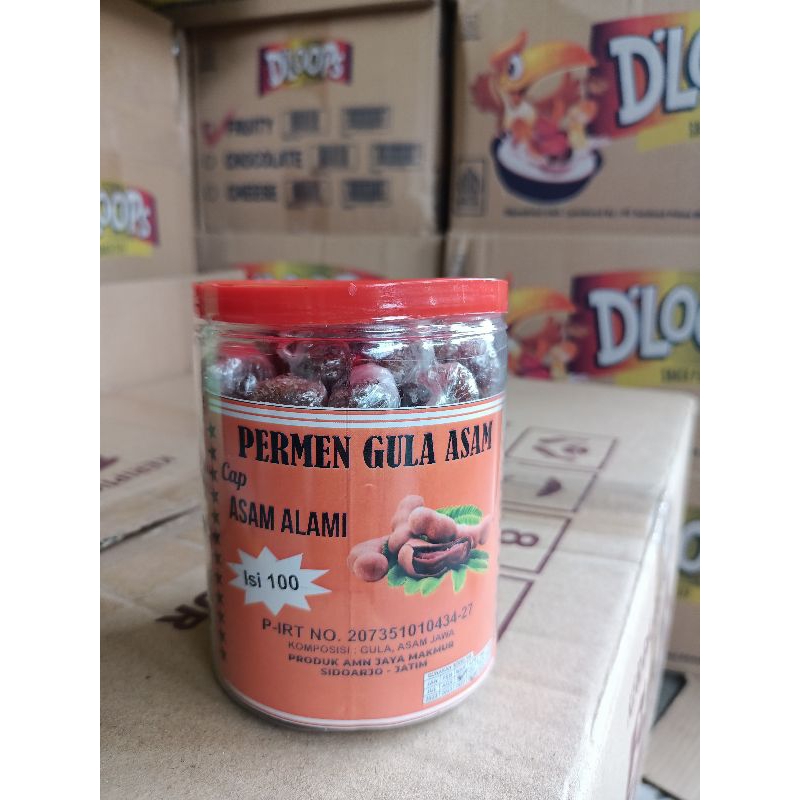 Jual permen asam jadul kemasan toples isi 100pcs | Shopee Indonesia