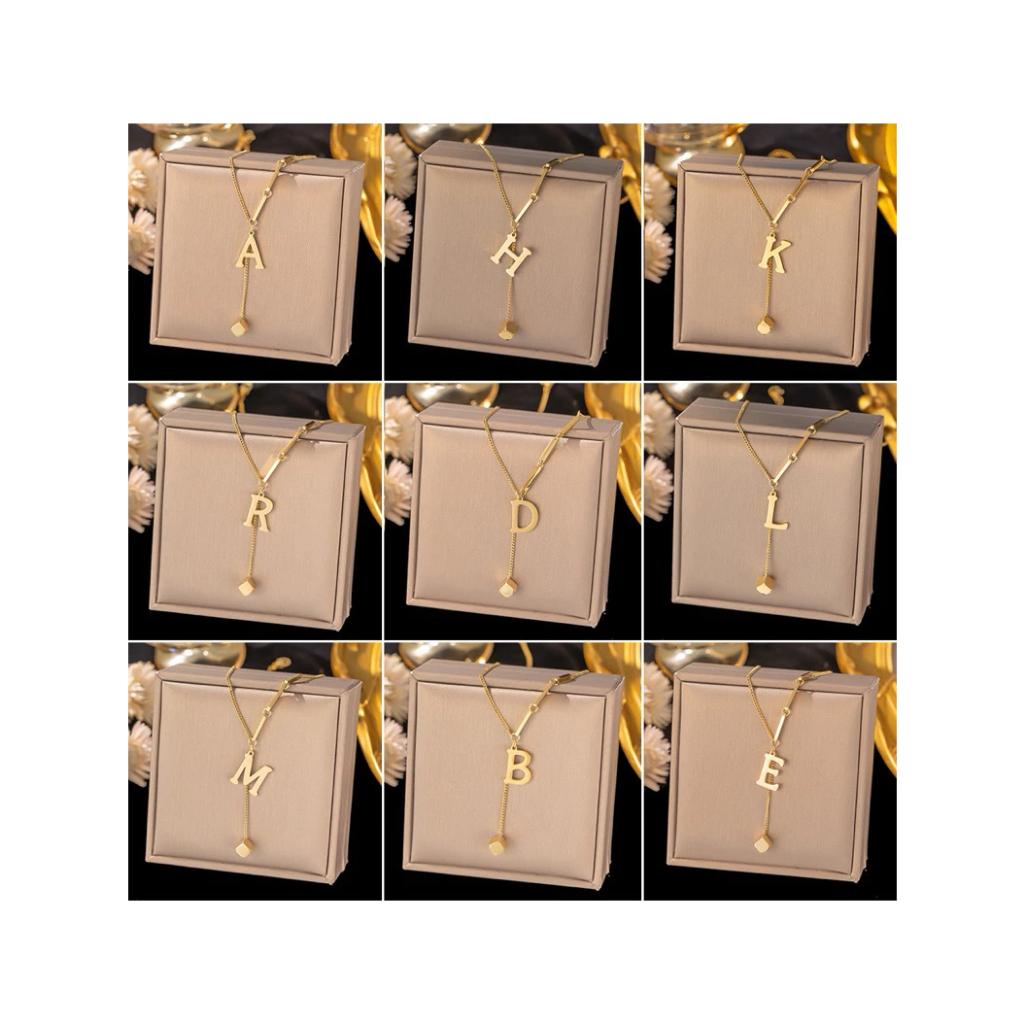 Jual korea Aksesoris Fashion Wanita Kalung Sweter Rumbai Rantai Huruf ...