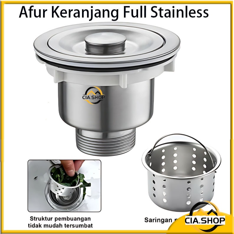 Jual Afur Keranjang Full Stainless Saringan Bak Cuci Piring Wastafel ...