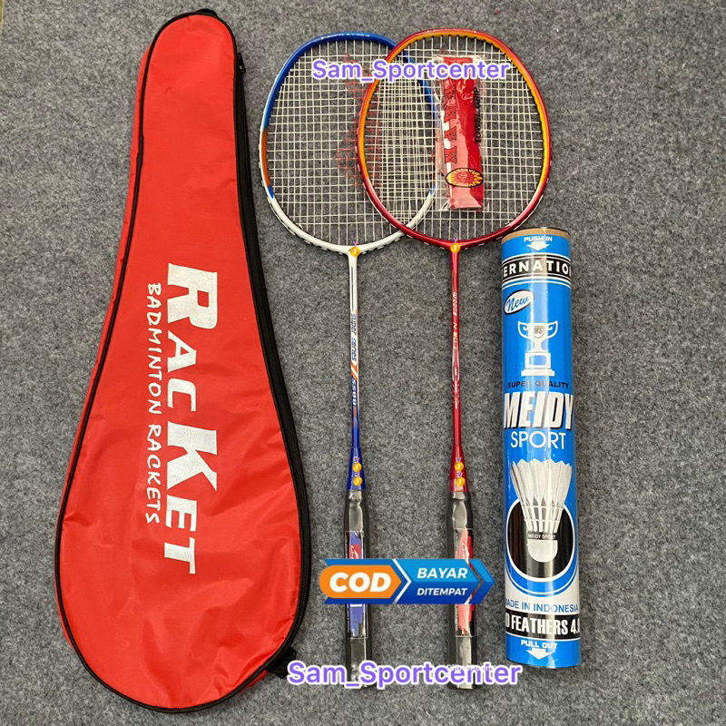 Jual RAKET BULUTANGKIS LANGSUNGAN PAKET LENGKAP 2 Raket + 1 Tas + 12 ...