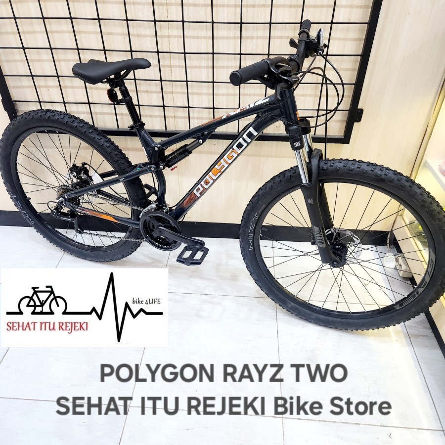 Jual SEPEDA MTB POLYGON RAYZ 2 GREY BLACK FULL SUSPENSION 3 x 7 SPEED ...