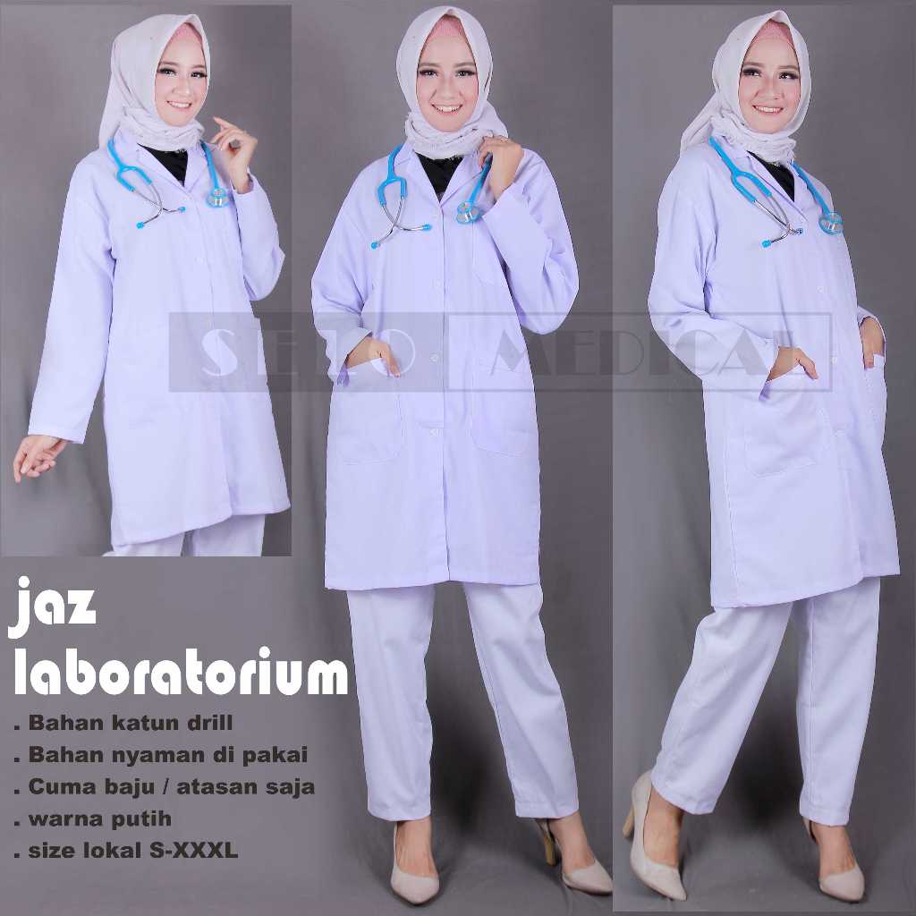 Jual Jas Laboratorium Lengan Panjang Jas Lab wanita lengan panjang ...