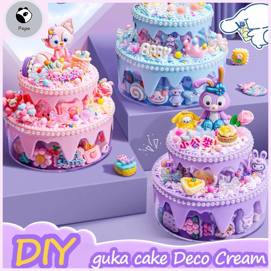 Jual POPO Mainan DIY Cake Deco Cream Kue Guka Set Lem Krim Mainan ...