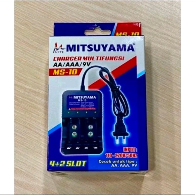 Jual Charger Baterai AA / AAA / 9V Mitsuyama MS-10 Charger Multifungsi Cocok untuk tipe AA, AAA ...