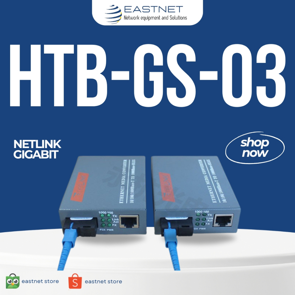 Jual netlink HTB-GS-03 gigabit fiber optic media converter - A + B | Shopee Indonesia